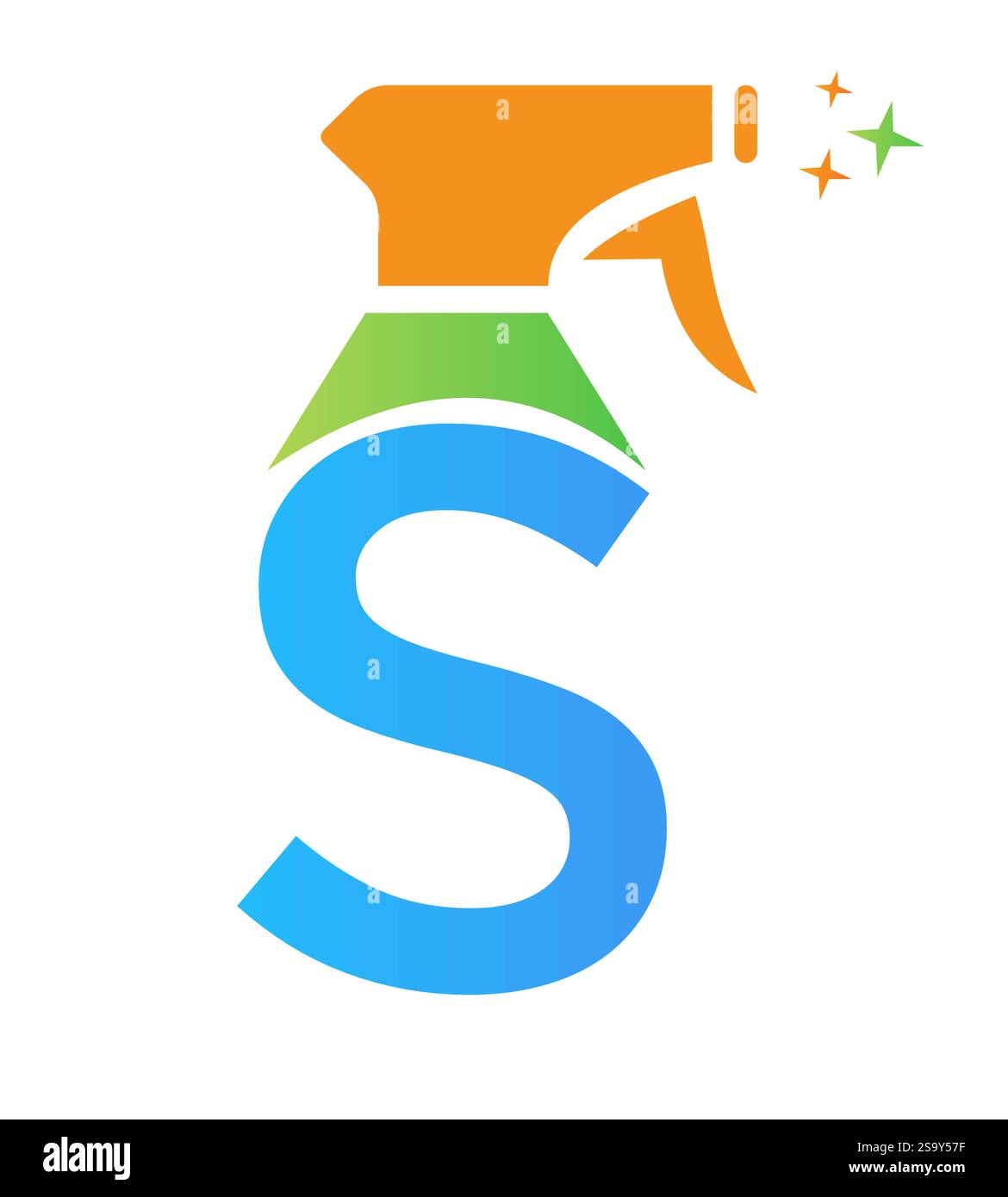 Initial Letter S House Cleaning Logo Concept With Hygiene Sprays Symbol ...