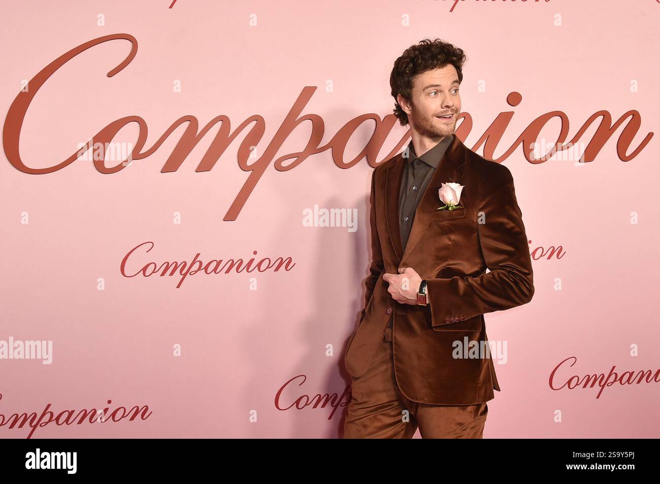 Jack Quaid arrives at the premiere of "Companion" on Monday, Jan. 27 ...