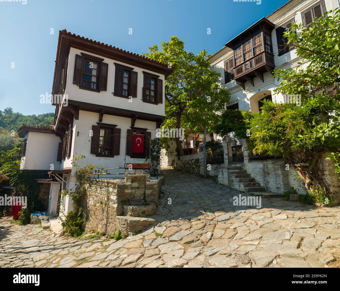 Historical streets and houses of the historic and touristic town of ...
