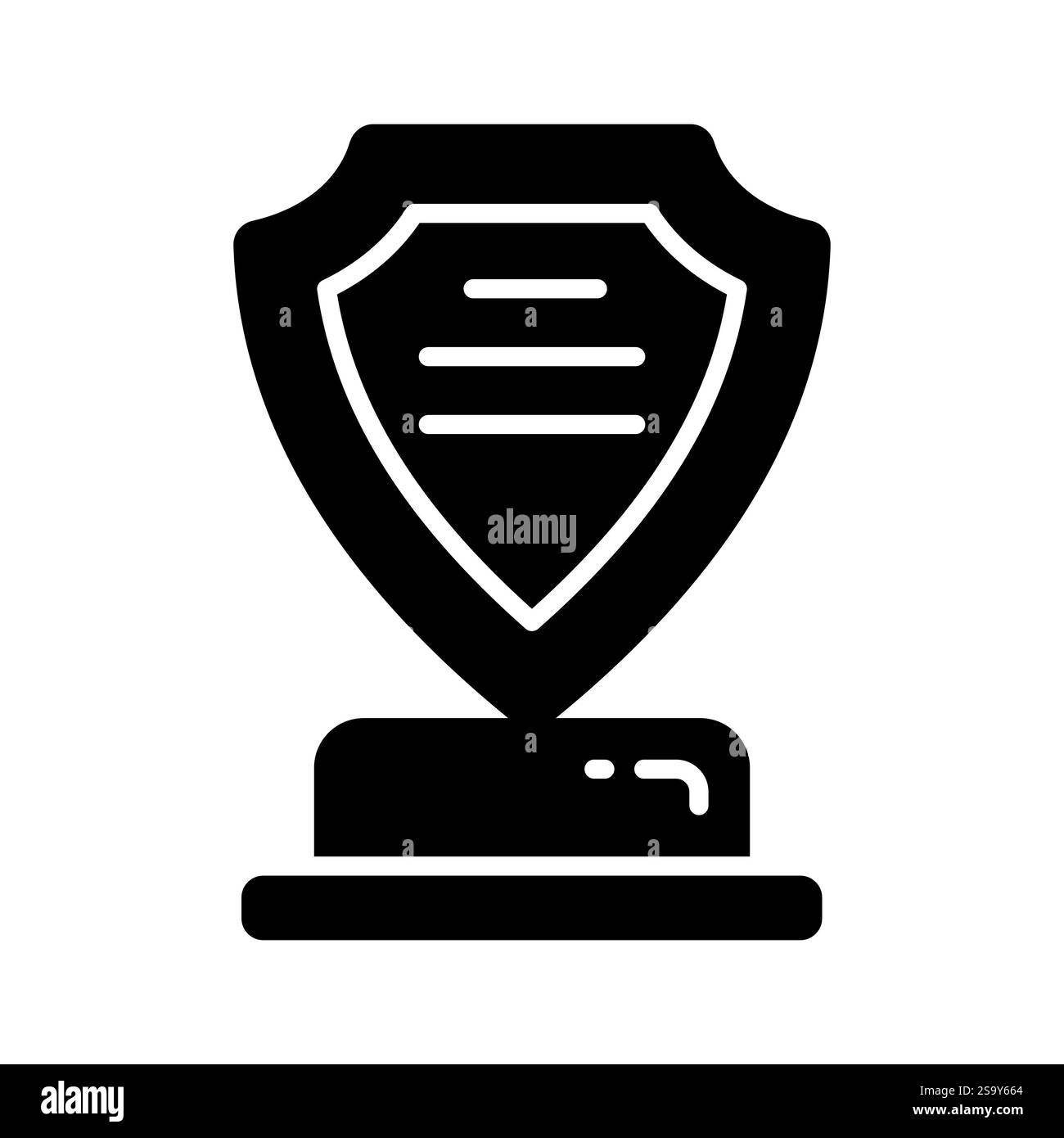 Shield trophy icon, ready to use vector, isolated on white background ...