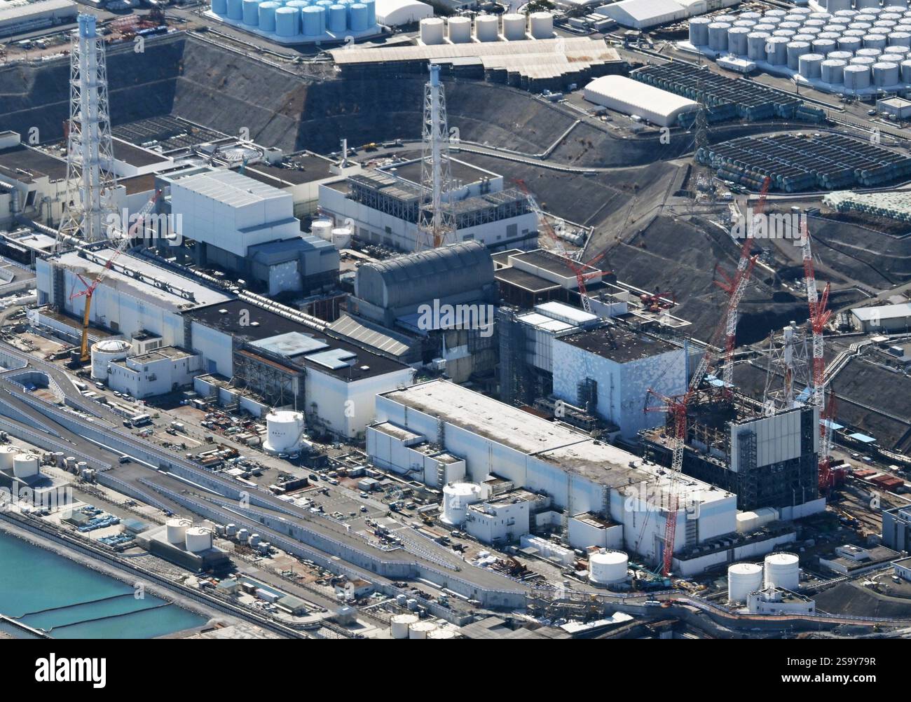An aerial photo shows the Fukushima Daiichi Nuclear Power Plant which ...