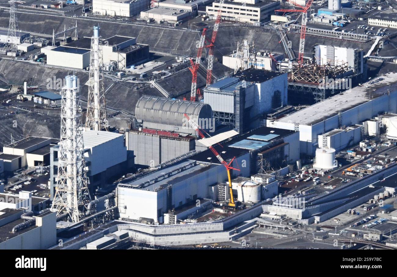 An aerial photo shows the Fukushima Daiichi Nuclear Power Plant which ...