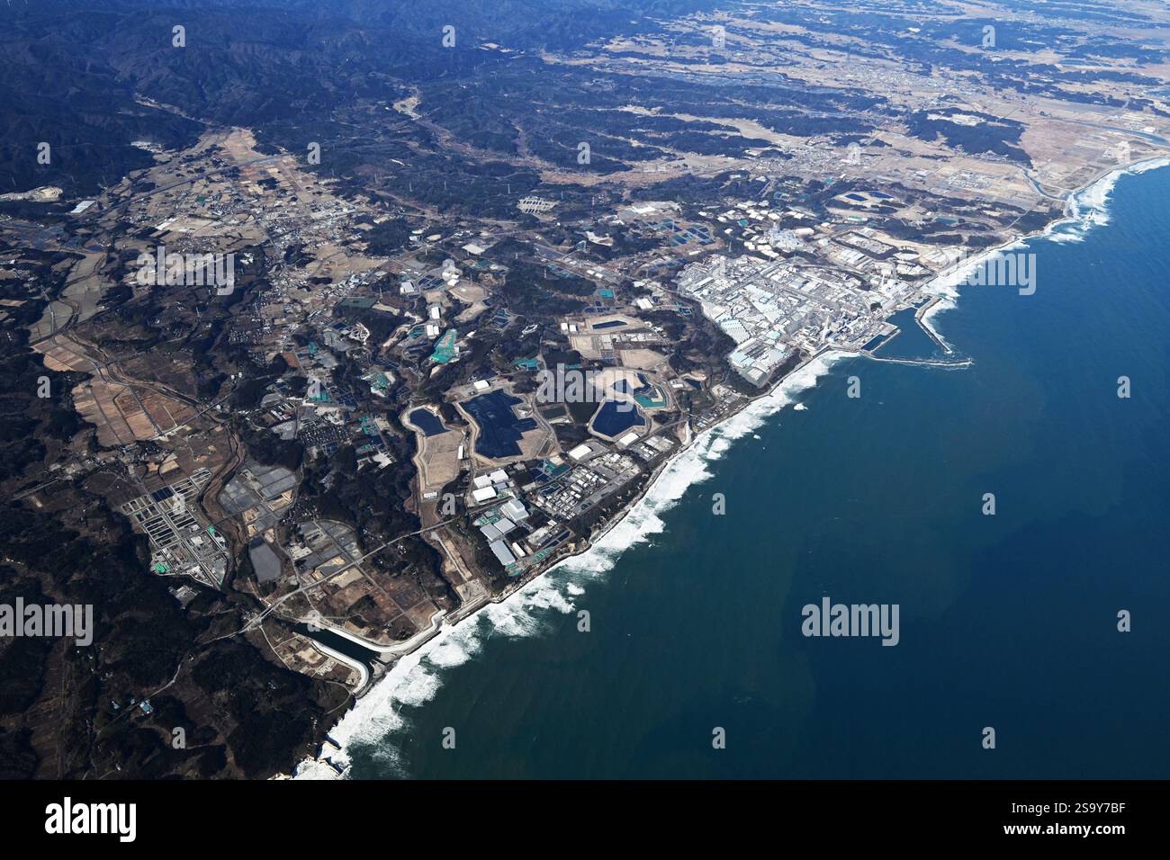 An aerial photo shows the Fukushima Daiichi Nuclear Power Plant which ...