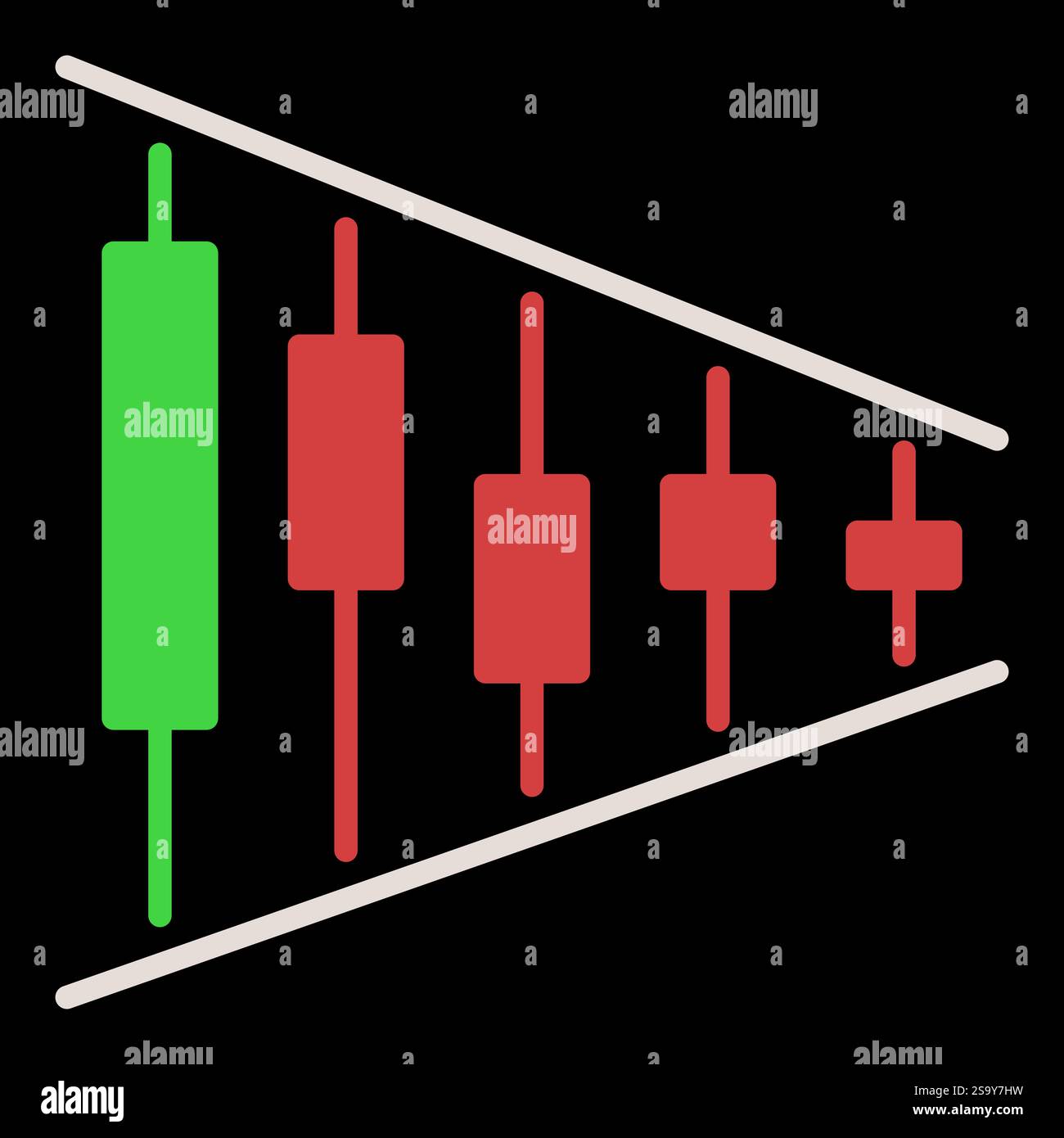 Candlestick Chart in Triangle vector Margin Trading concept colored ...