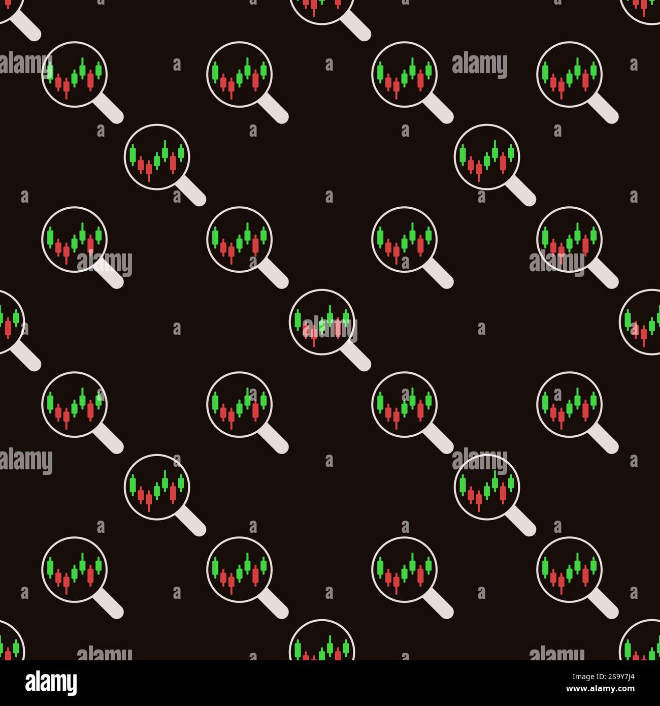 Candlestick Chart inside Magnifier vector Investing and Trading concept ...
