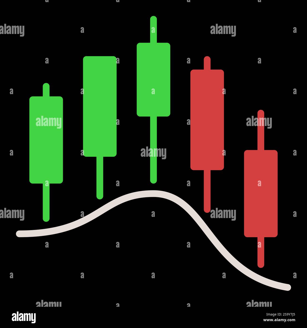 Candlestick Chart and Technical Analysis vector Trading concept colored ...
