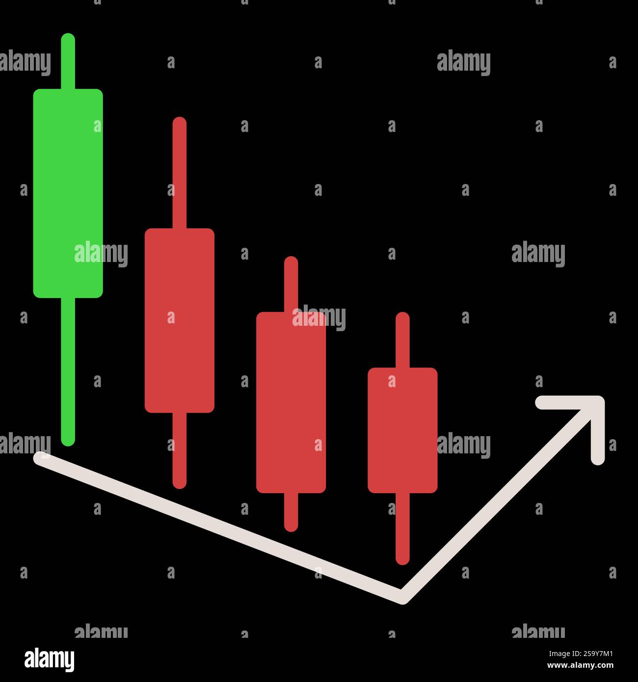 Candlestick Chart Element with Arrow vector Margin Trading concept ...