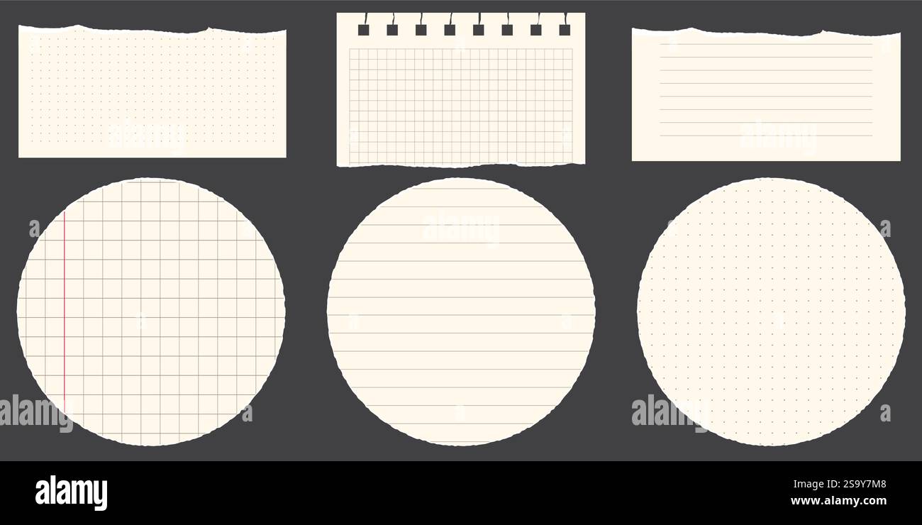 Paper scraps. Torn pieces of paper, with torn edges for notes ...