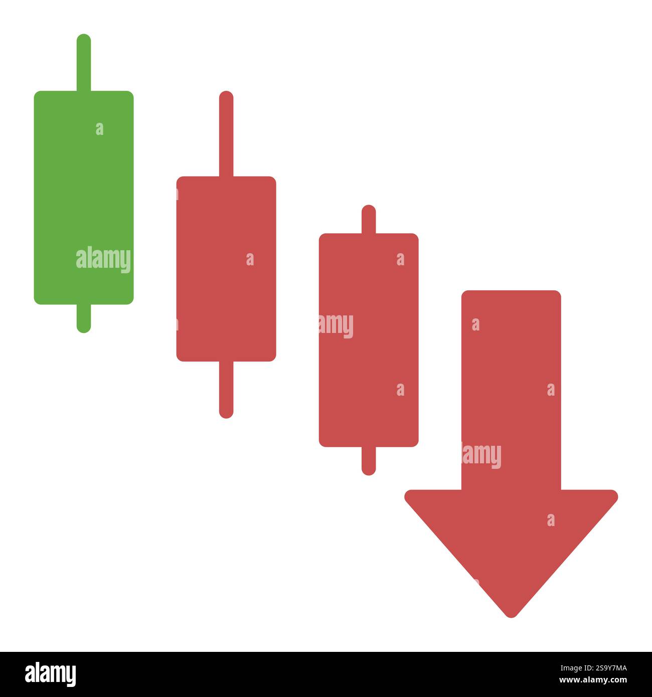 Downtrend Candlestick Pattern vector Trading concept icon or symbol ...