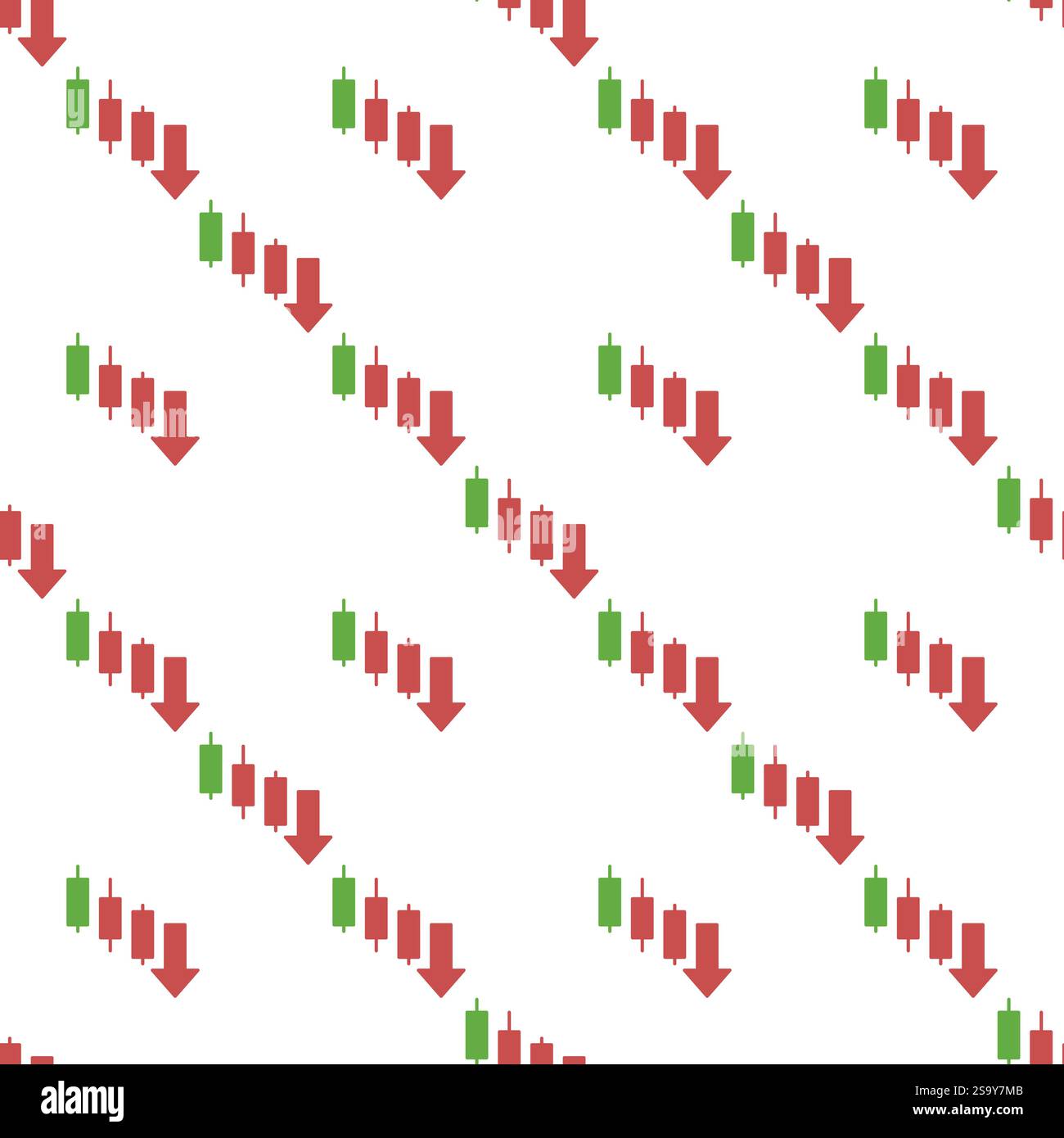 Downtrend Candlestick Pattern vector Trading concept seamless pattern ...