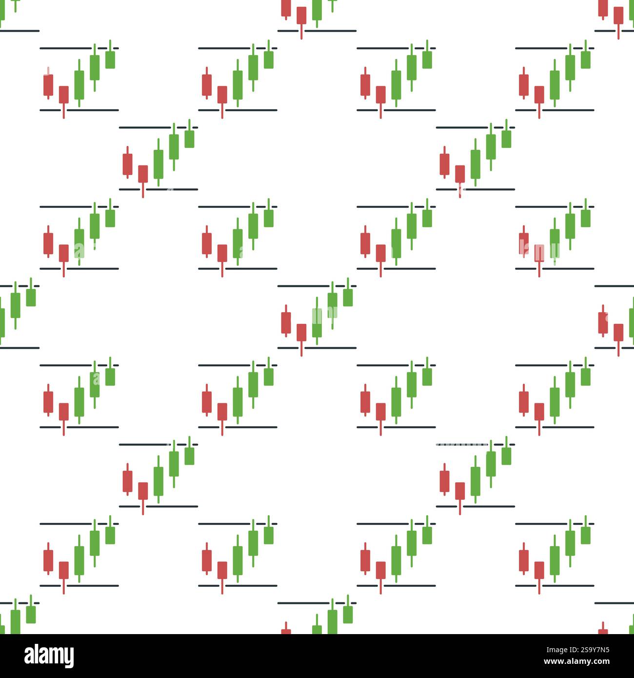 Stock Market Trading vector Candlestick Chart concept seamless pattern ...