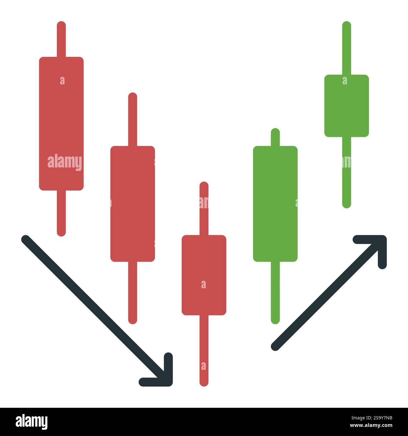 Trend Reversal vector Candlestick Chart concept icon or sign Stock ...