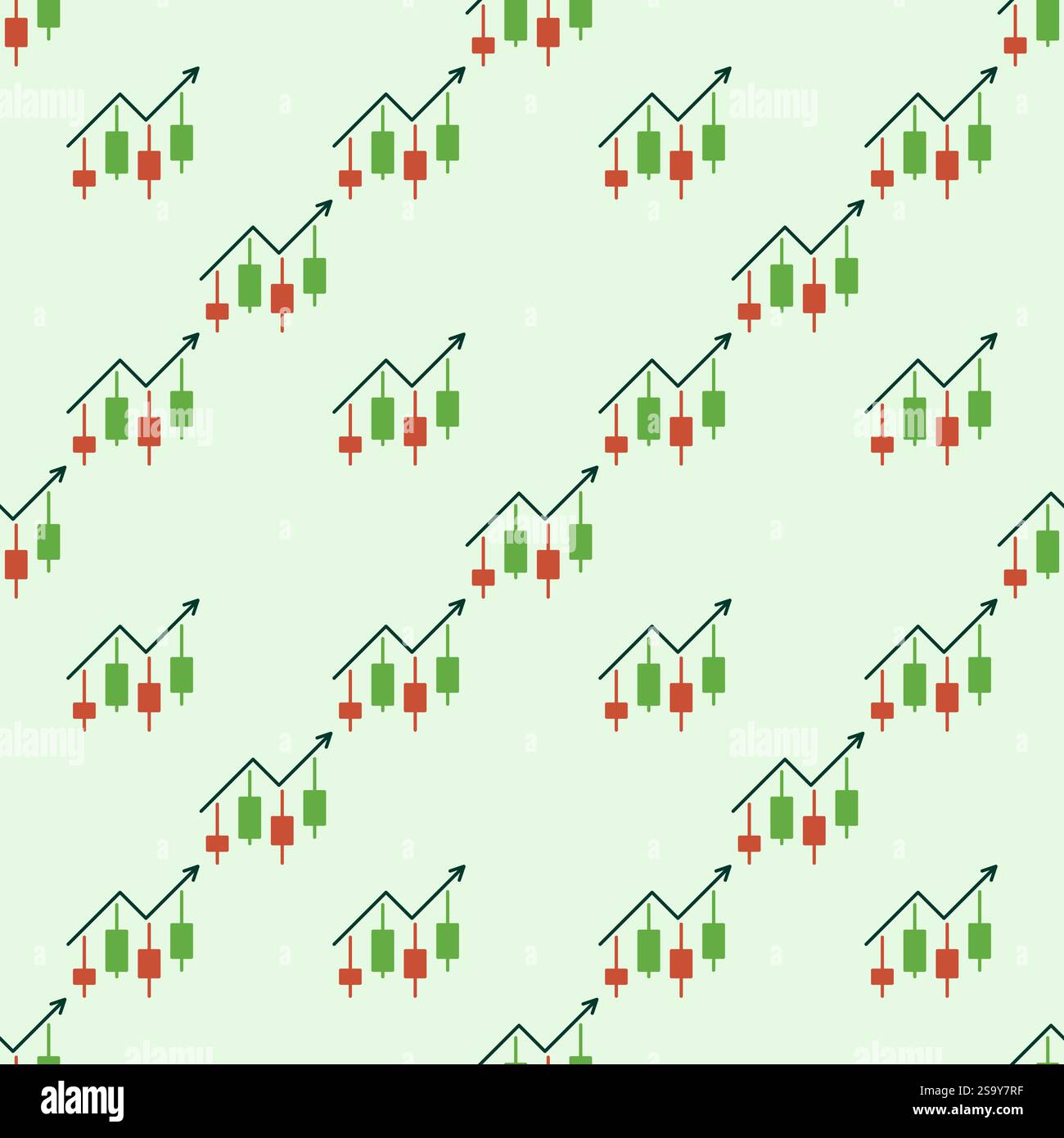 Candlestick Chart with Arrow vector Technical Analysis concept seamless ...