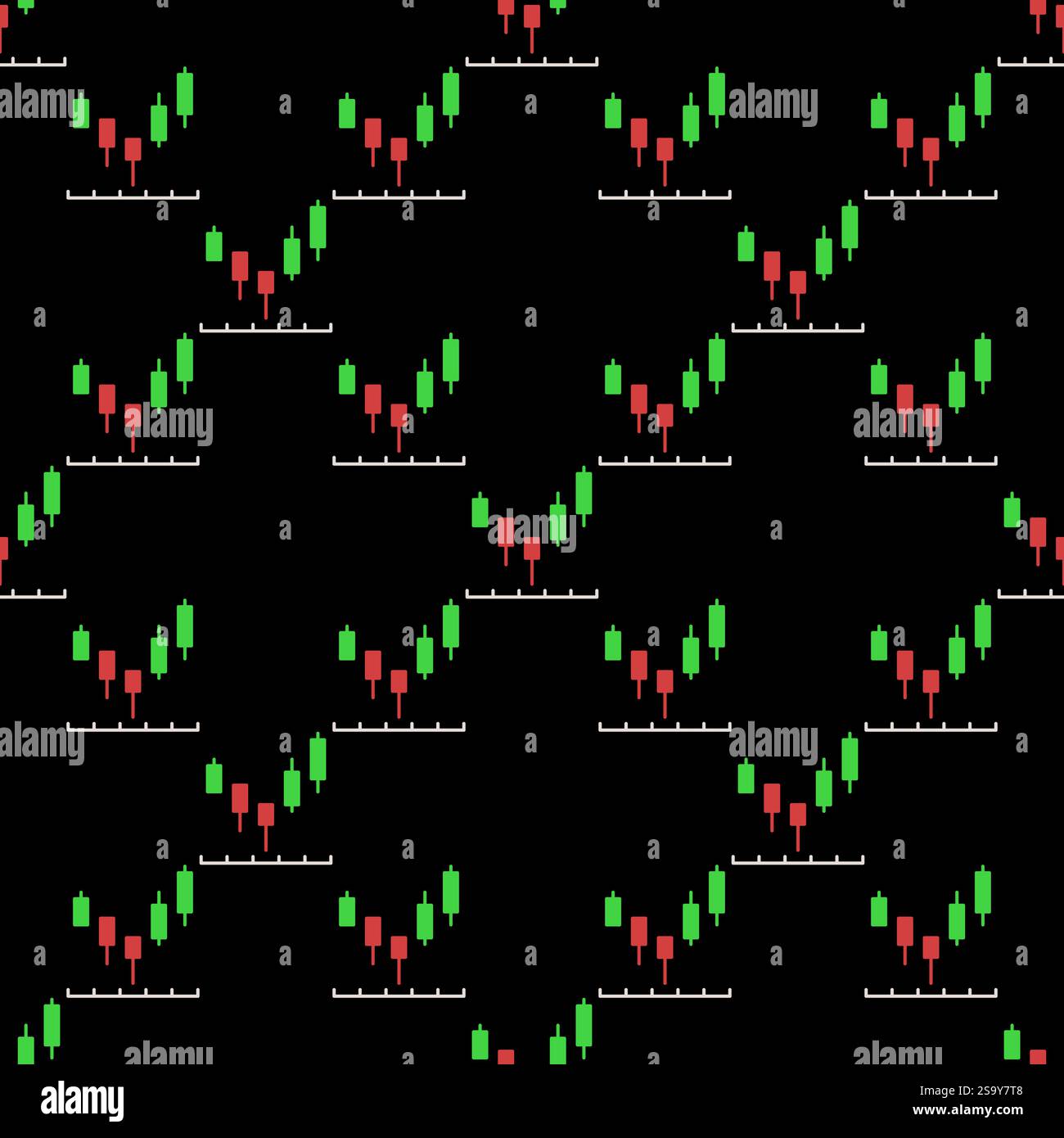 Red and Green Candlestick Chart vector Crypto Trading and Price Action concept colored seamless ...