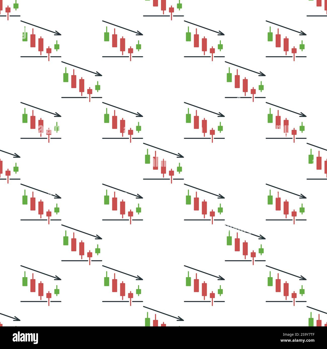 Real-Time Market Data Analysis with Candlestick Chart vector concept seamless pattern Stock ...