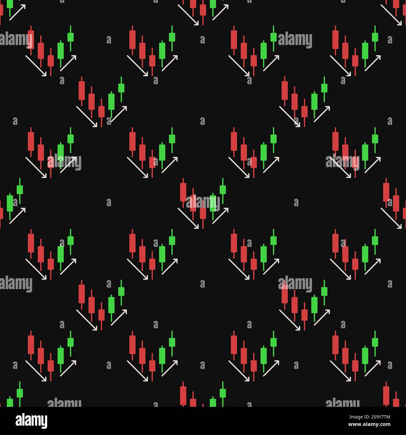 Trend Reversal Candlestick Chart concept vector colored seamless ...