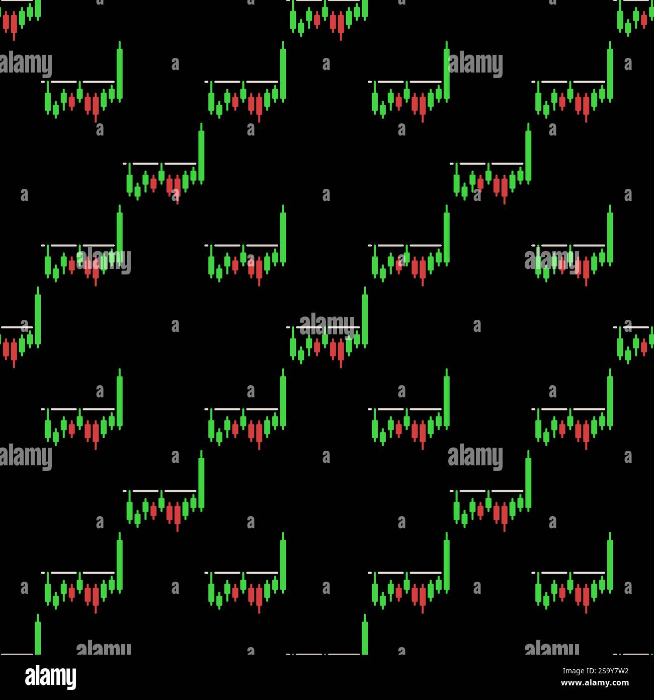 Level Breakout vector Candlestick Chart concept colored seamless ...