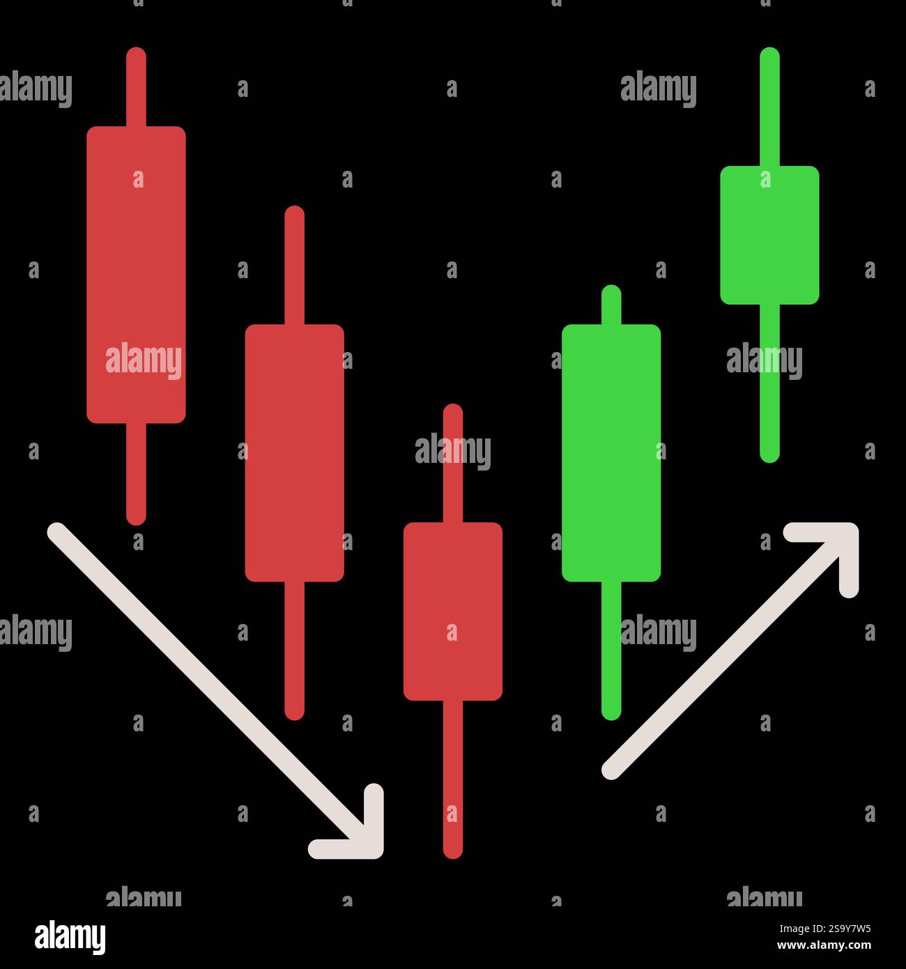 Trend Reversal Candlestick Chart concept vector colored icon or symbol ...