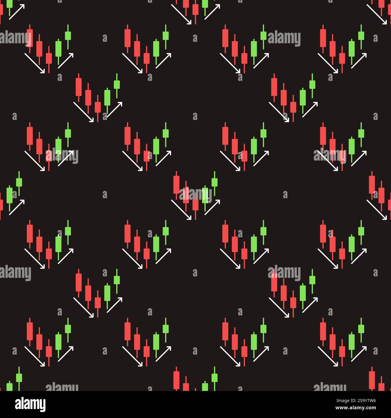 Trend Reversal vector Candlestick Chart concept seamless pattern Stock ...