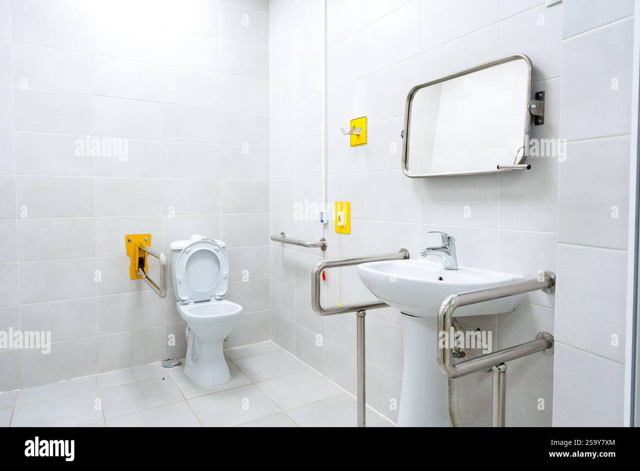 Clean accessibility restroom designed for comfort and convenience in a ...