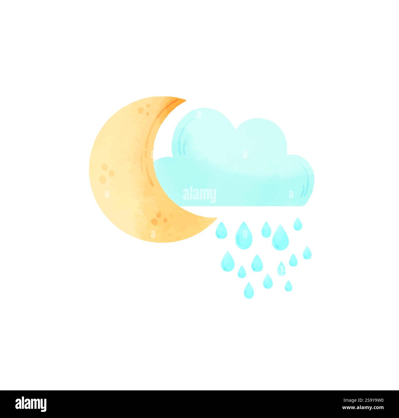 Watercolor Weather vector, Weather Forecast Watercolor vector ...