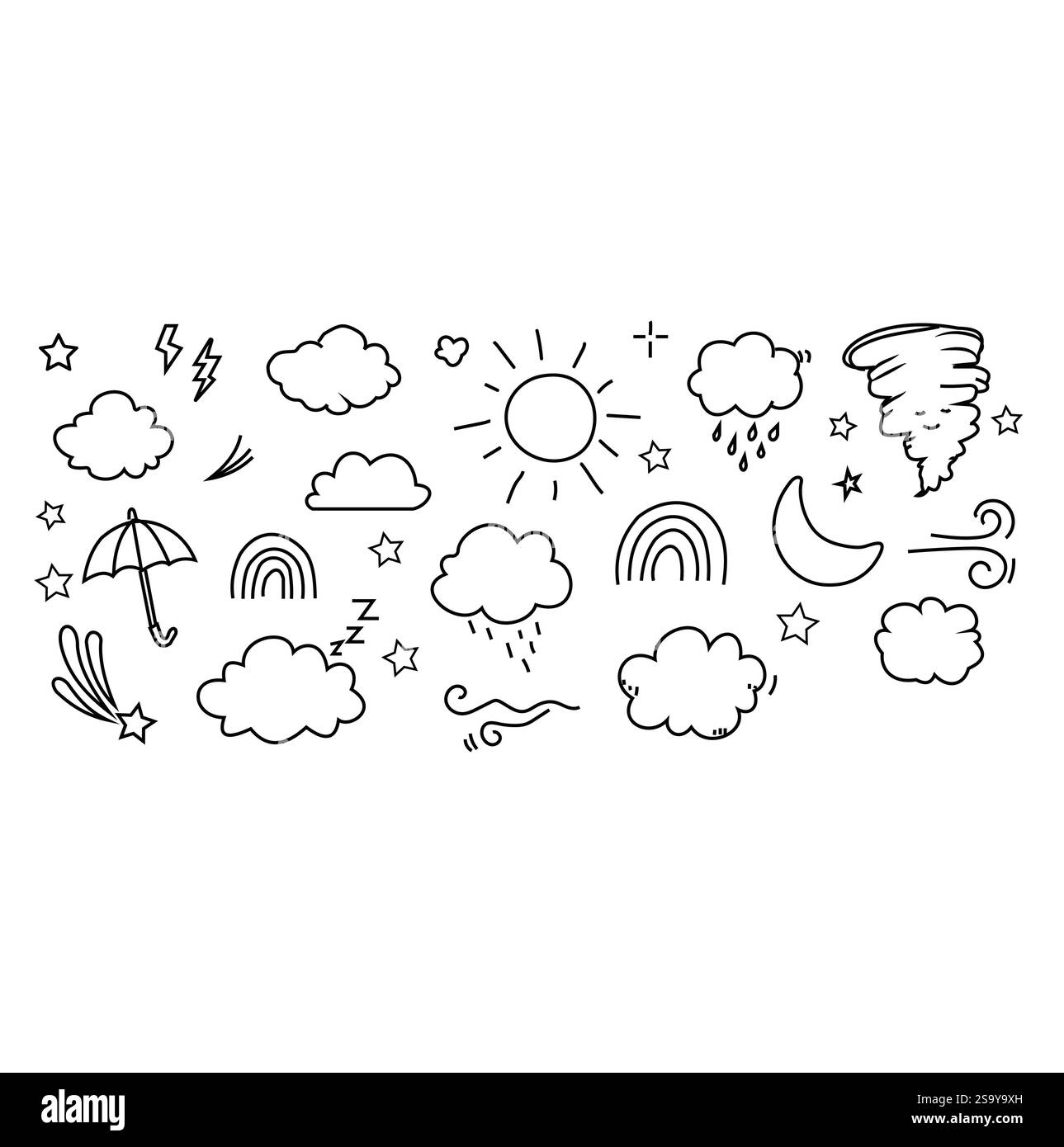 Watercolor Weather vector, Weather Forecast Watercolor vector ...