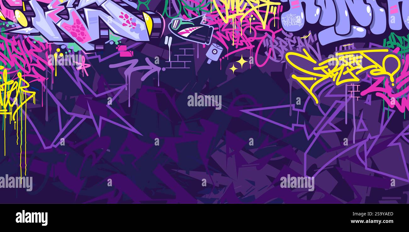 Cool Abstract Colorful Urban Street Art Graffiti Style Vector ...