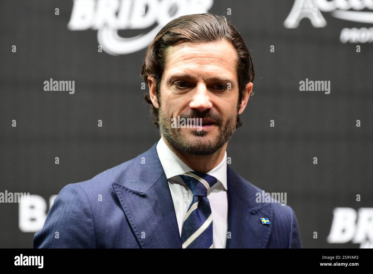 Lyon, France. 27th Jan, 2025. Prince Carl Philip of Sweden attends the ...