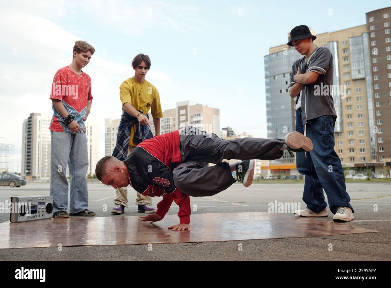 Breakdancing Performers Displaying Street Dance Skills Outdoors Stock ...