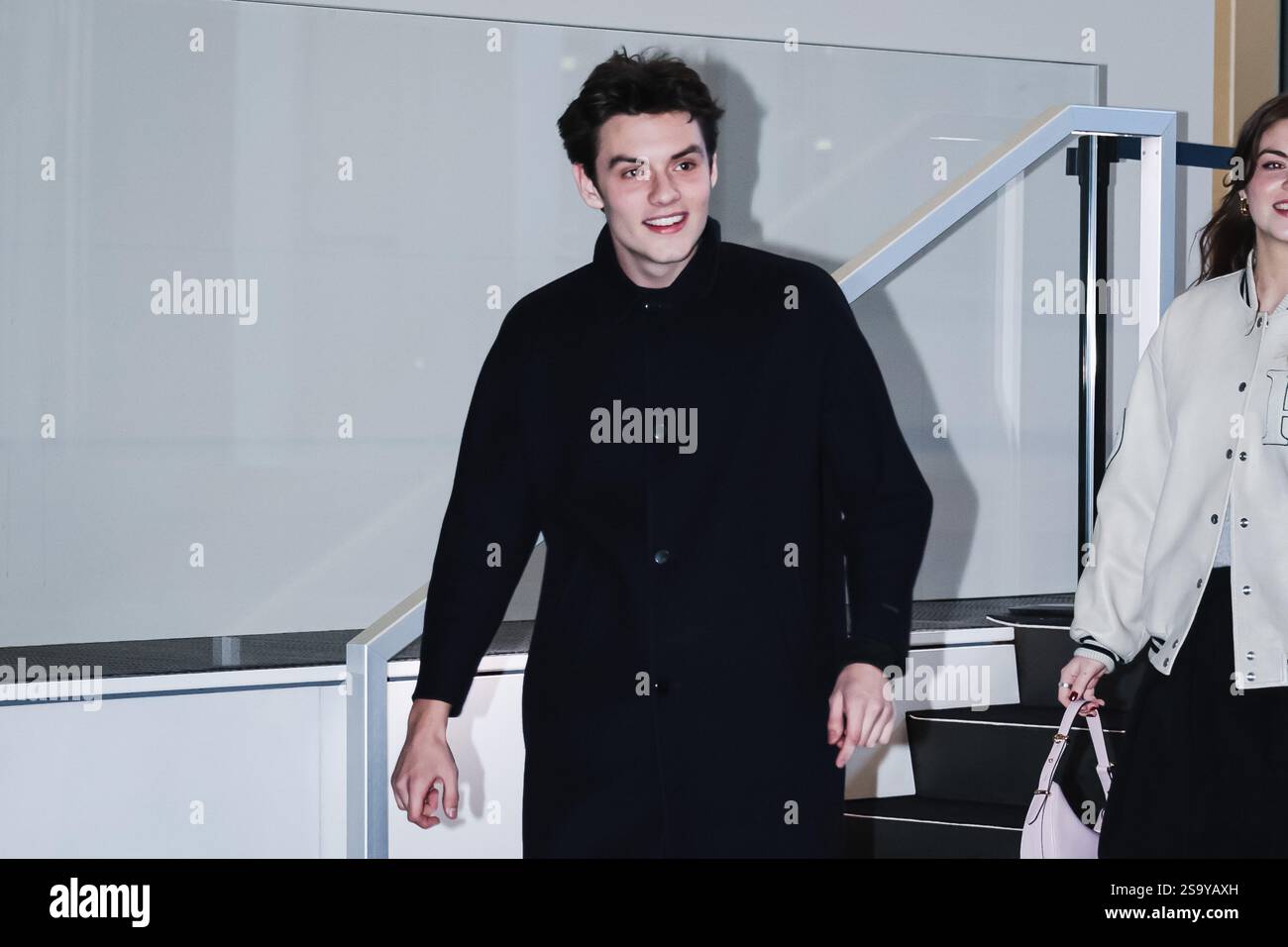 Milan, Italy. 20th Jan, 2025. Louis Partridge attends the Prada Party ...
