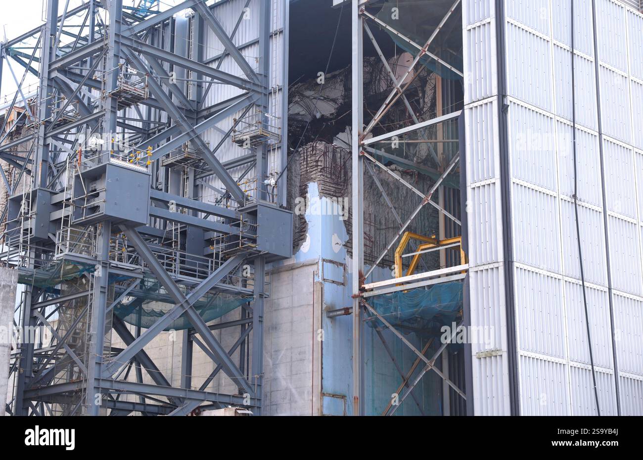 A photo shows the Fukushima Daiichi Nuclear Power Plant Unit 3, where ...