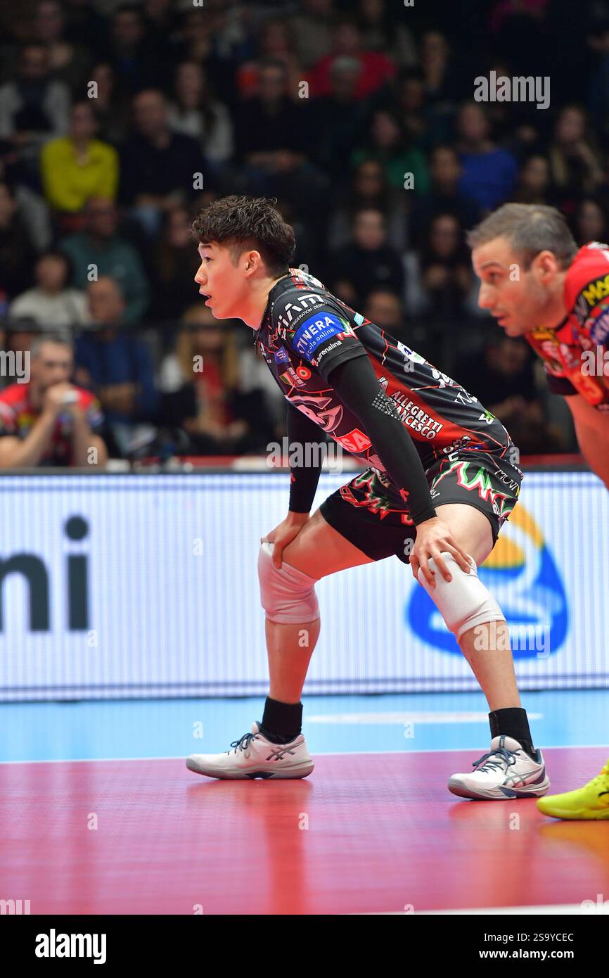 Yuki ISHIKAWA during Sir Susa Vim PERUGIA vs Rana VERONA, semifinal of Italy Cup 2025 at Unipol ...
