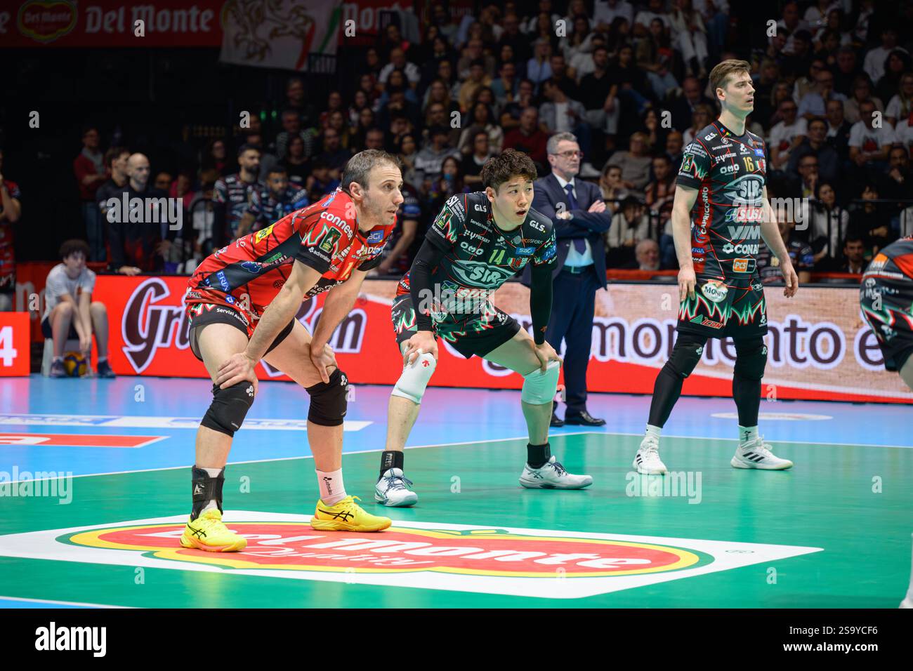 Yuki ISHIKAWA waiting to receive the serve during Sir Susa Vim PERUGIA ...