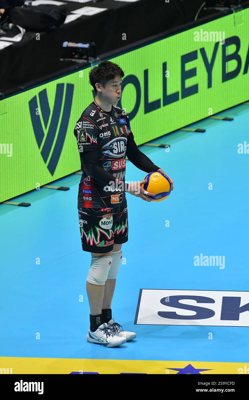 Yuki ISHIKAWA going to serve the ball during Sir Susa Vim PERUGIA vs ...