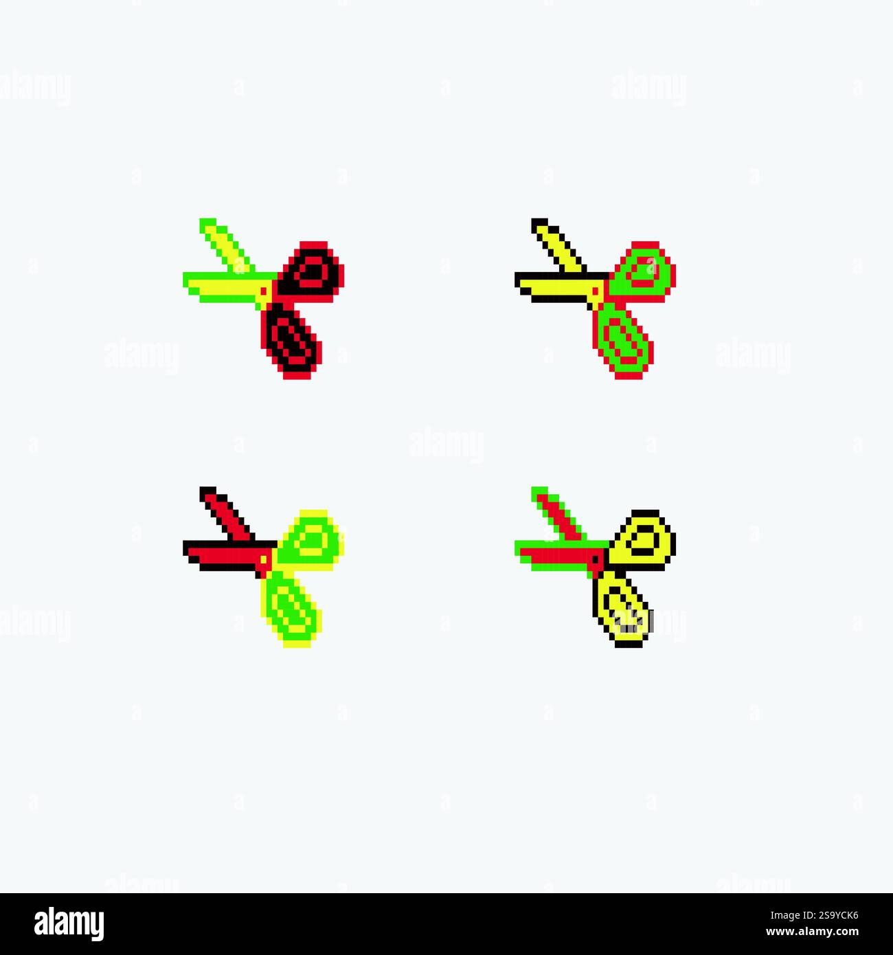 Scissors pixel art icon design for sticker, logo, web. Isolated on ...