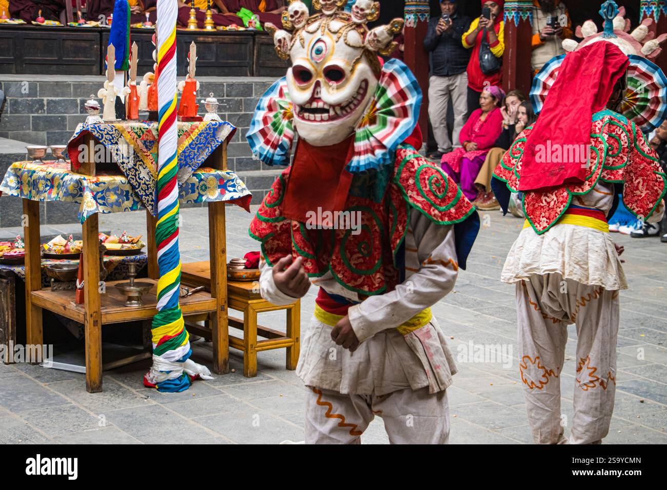 Skeleton Cham Dancers perfrom Thur-Dhag, the Dance of Liberation of ...