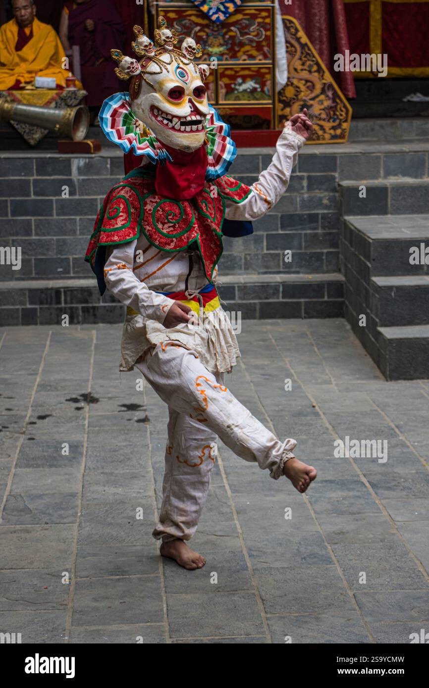Skeleton Cham Dancers perfrom Thur-Dhag, the Dance of Liberation of ...