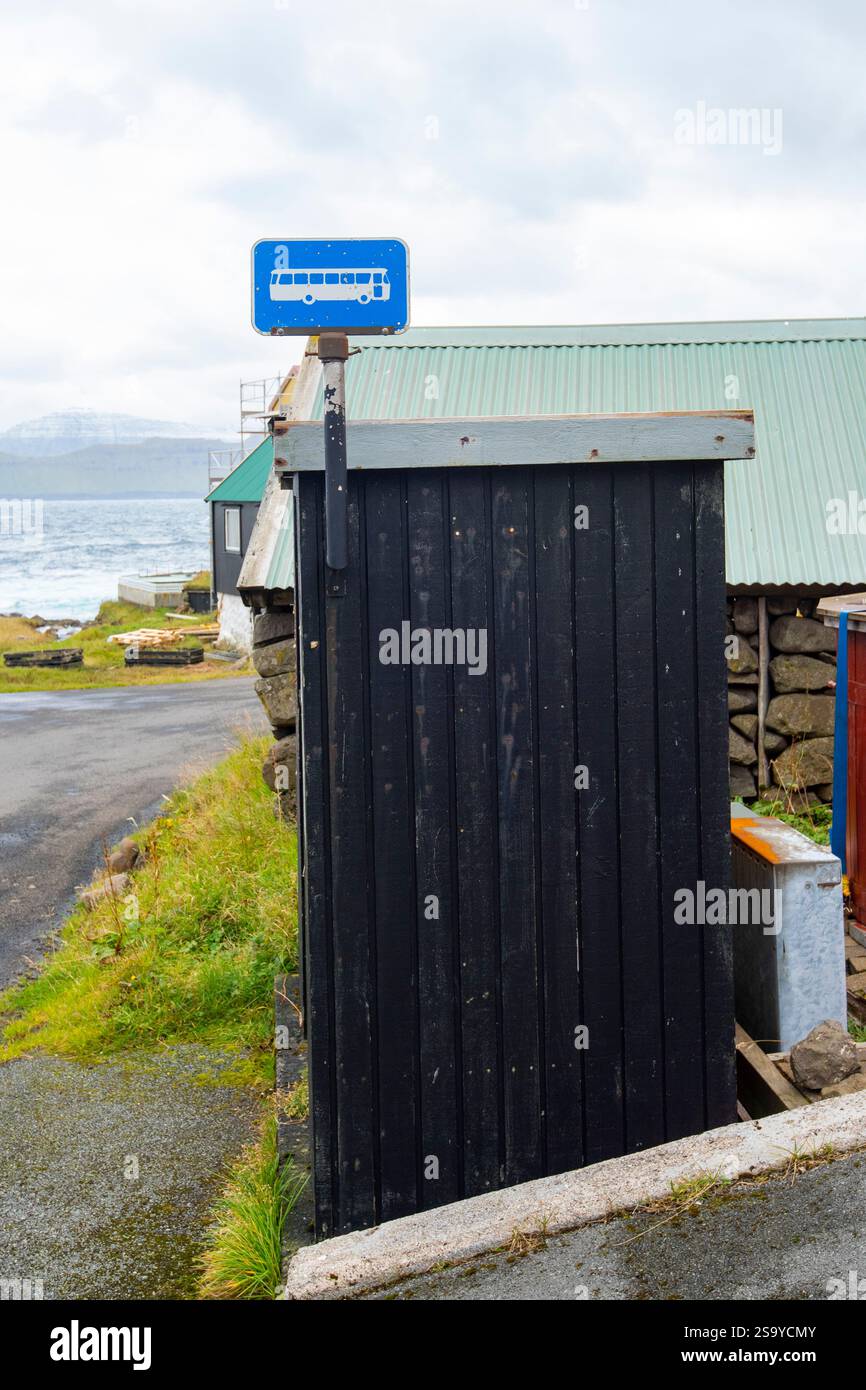 Bus Stop in Faroe Islands Stock Photo - Alamy