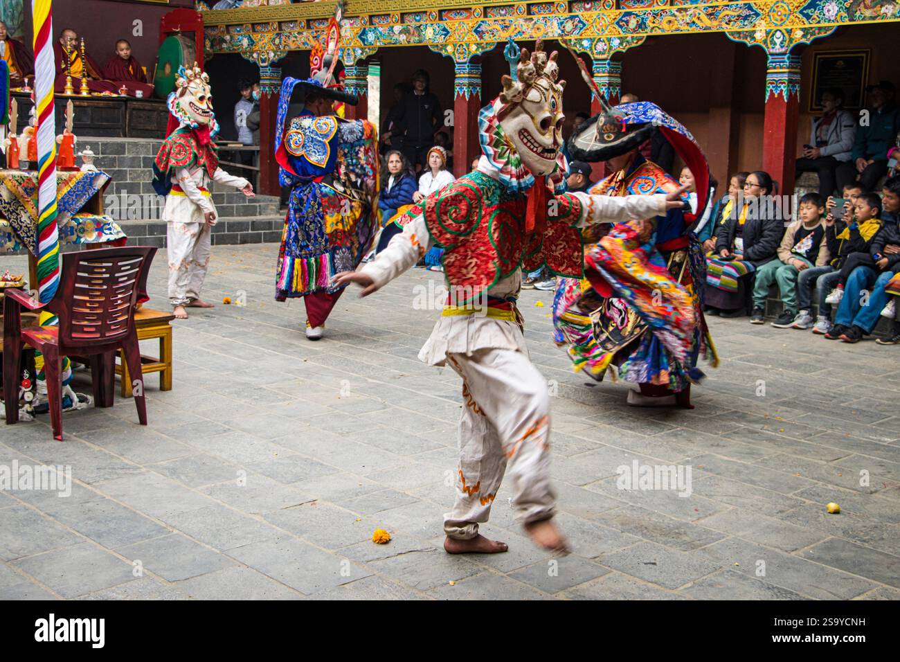 Skeleton Cham Dancers perfrom Thur-Dhag, the Dance of Liberation of ...