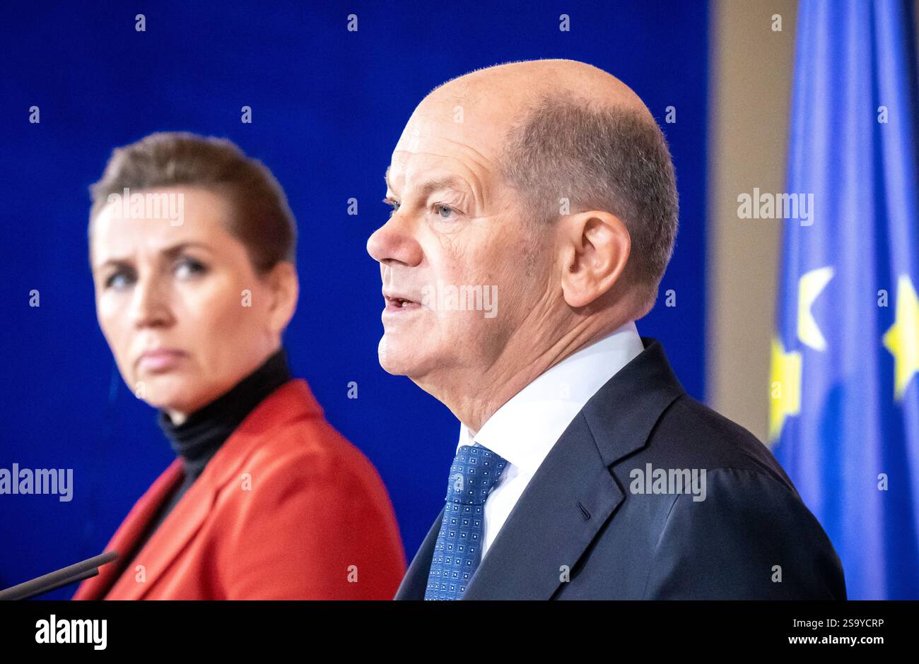 Berlin, Germany. 28th Jan, 2025. Mette Frederiksen, Prime Minister of ...