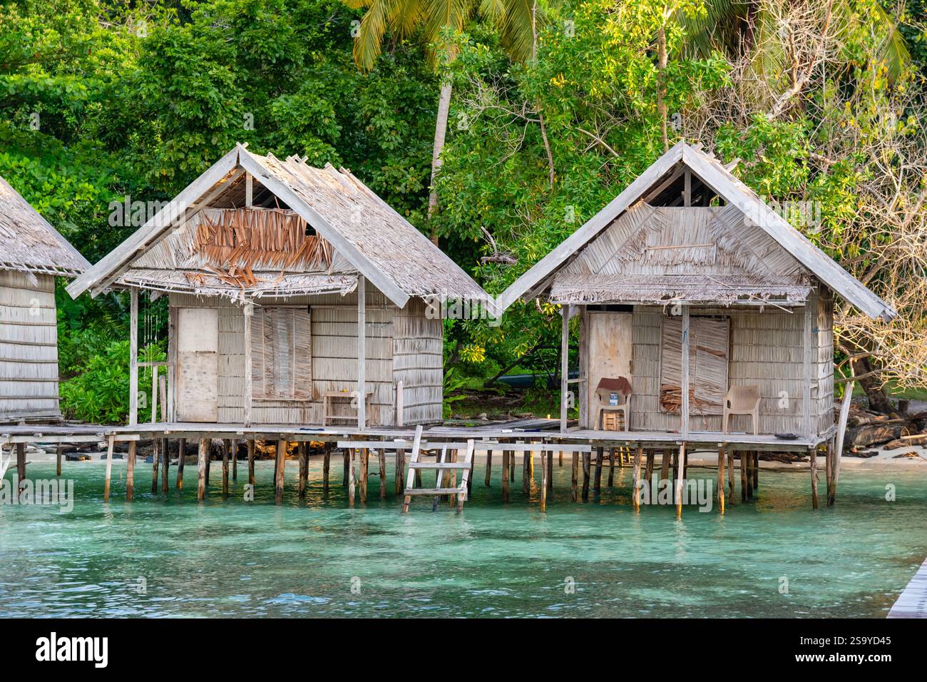 Beach huts surrounded trees hi-res stock photography and images - Alamy