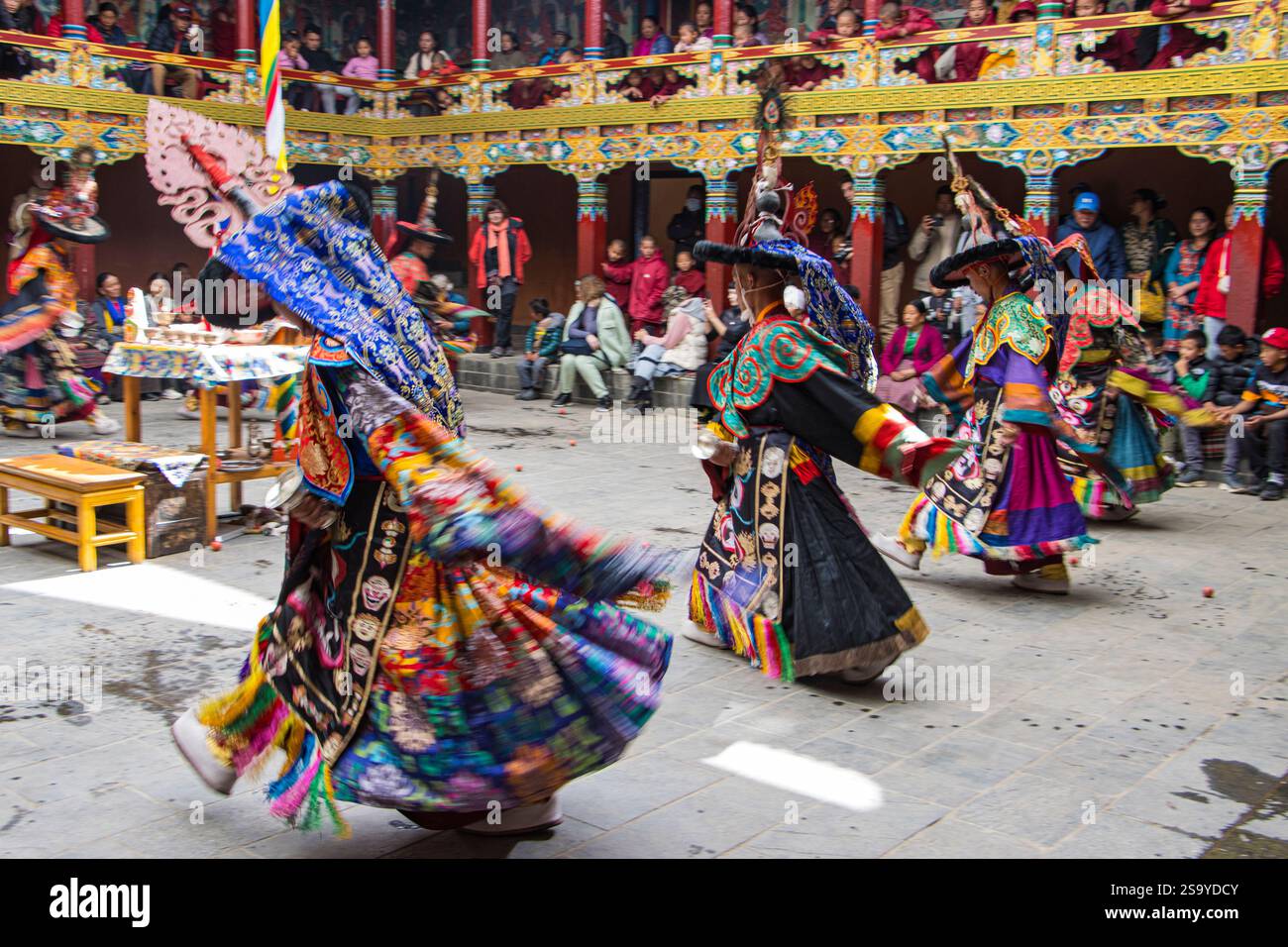 The six dancers represent Ngag-pa (Tantric magicians) of the first Cham ...