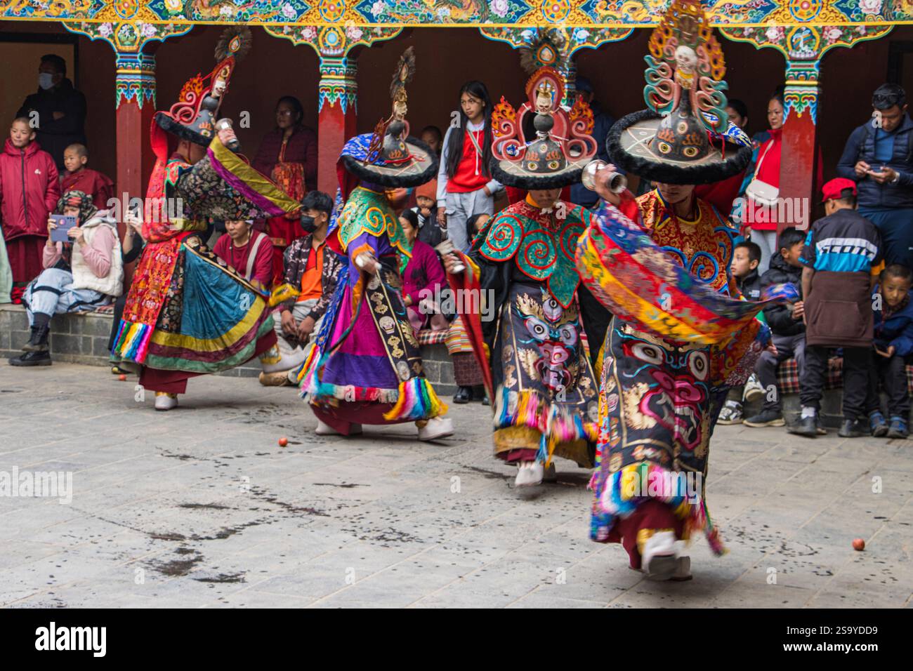 The six dancers represent Ngag-pa (Tantric magicians) of the first Cham ...