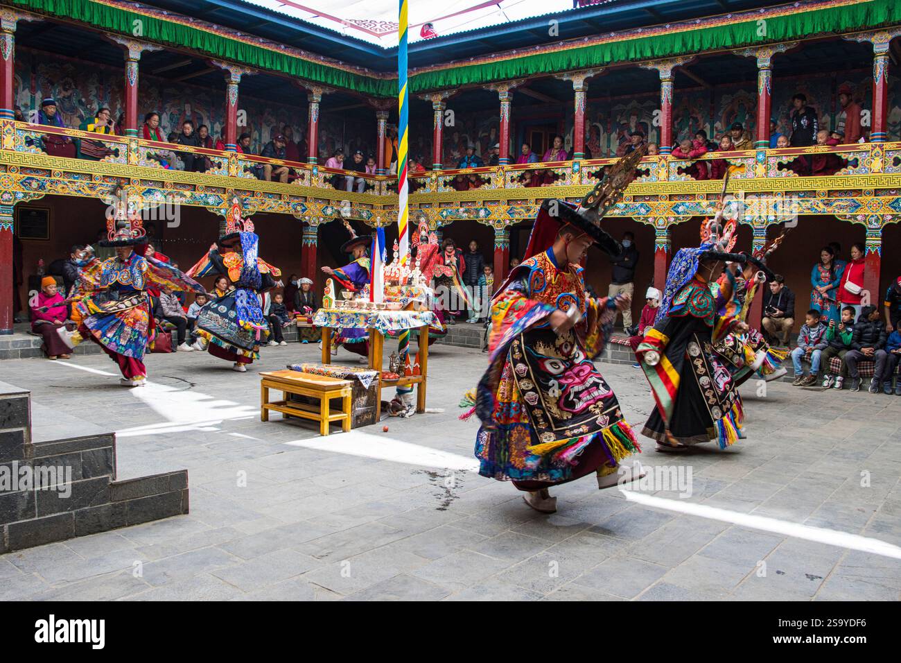 The six dancers represent Ngag-pa (Tantric magicians) of the first Cham ...