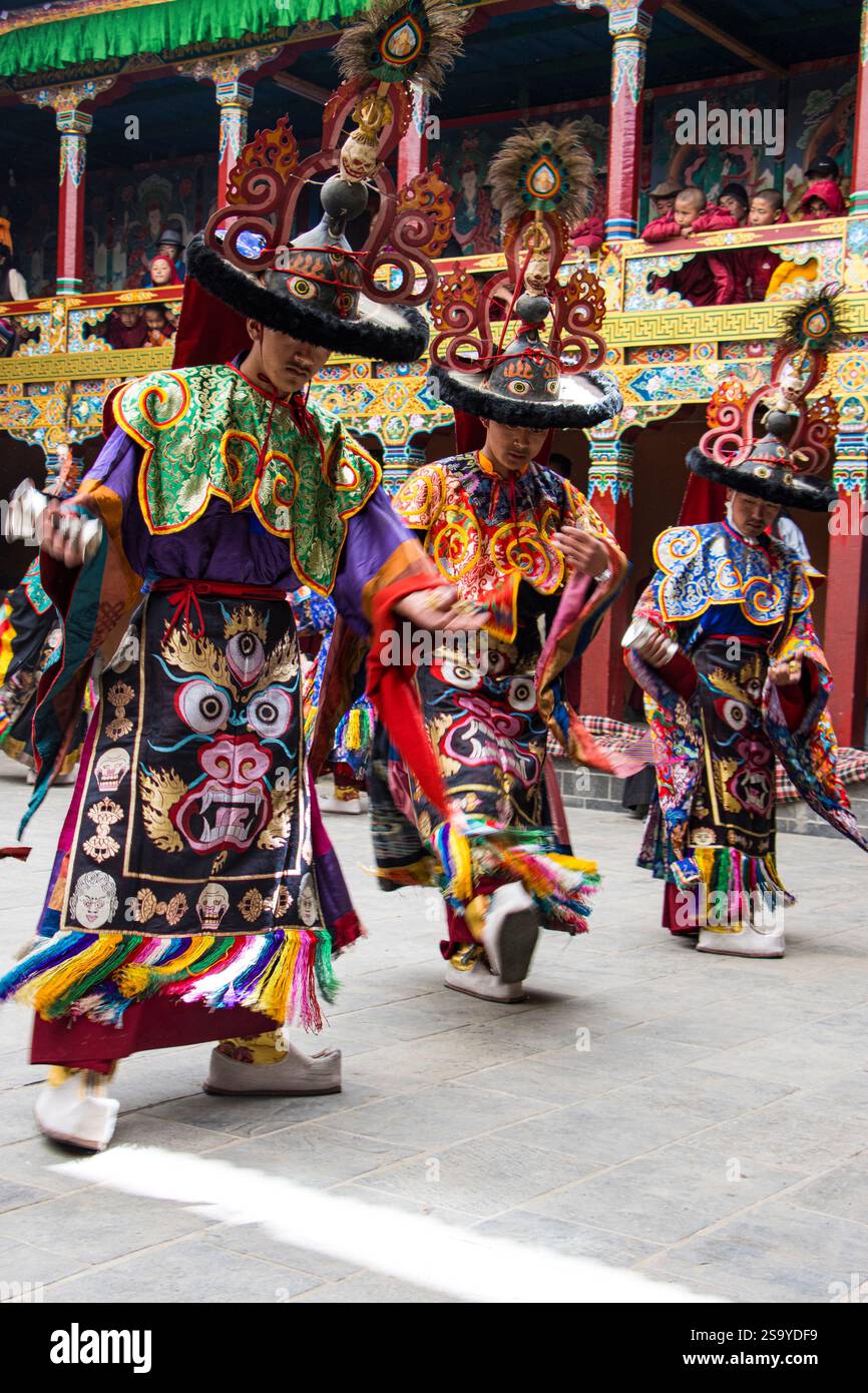 The six dancers represent Ngag-pa (Tantric magicians) of the first Cham ...
