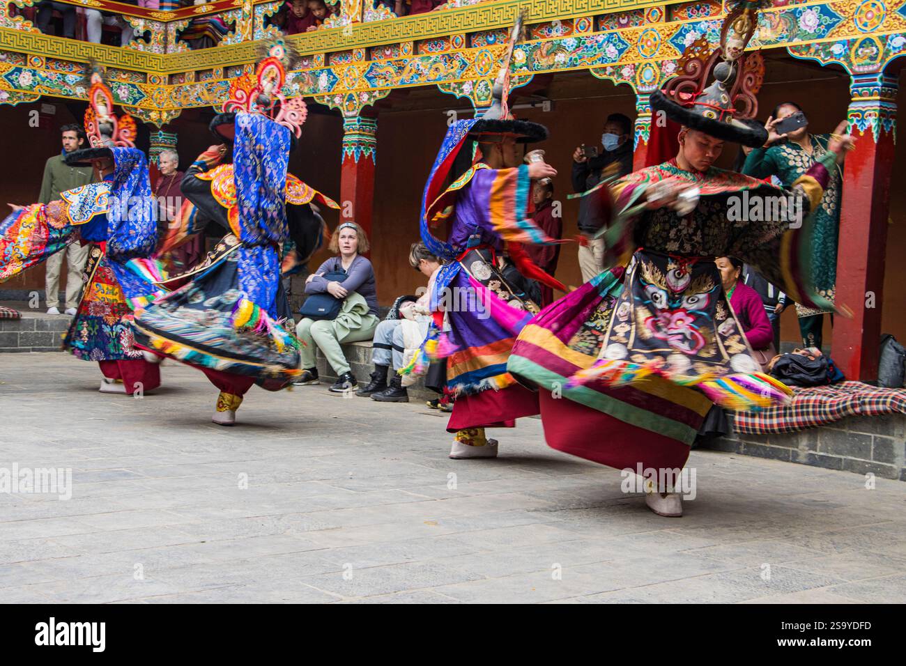 The six dancers represent Ngag-pa (Tantric magicians) of the first Cham ...