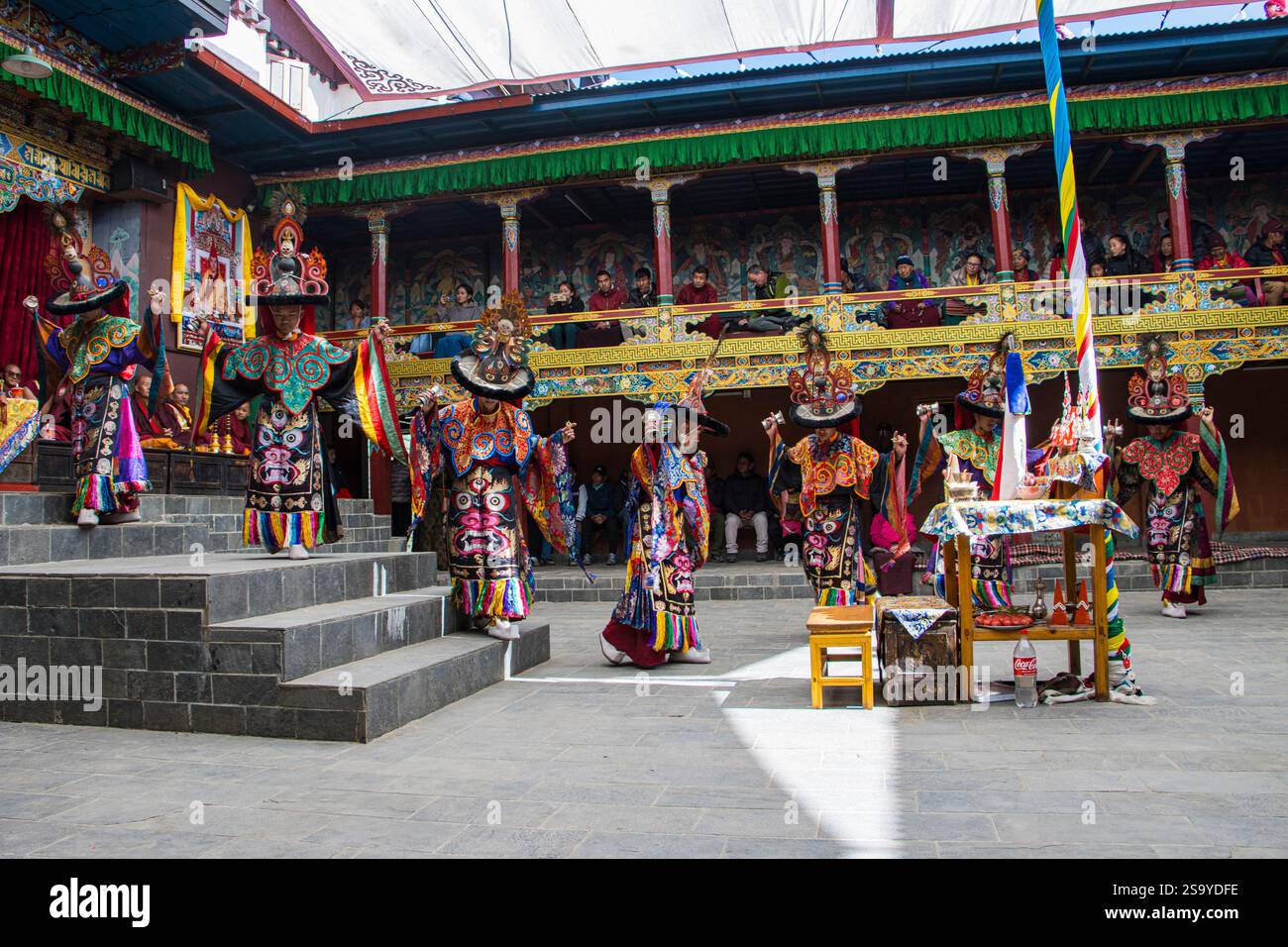 The six dancers represent Ngag-pa (Tantric magicians) of the first Cham ...