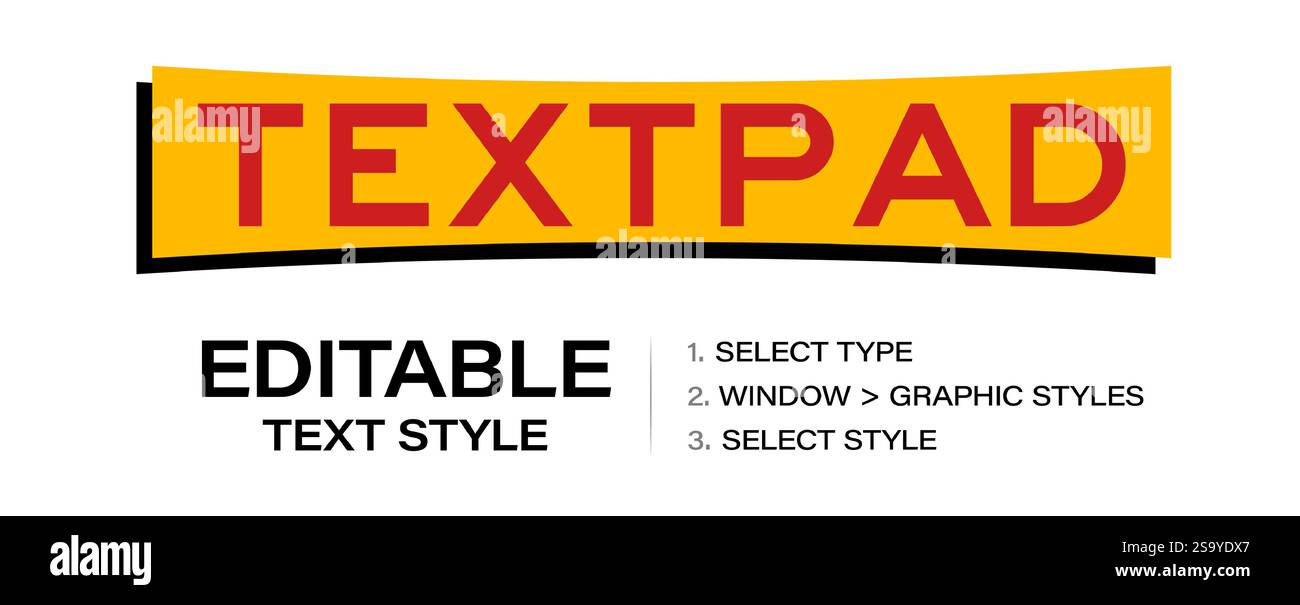 Editable text effect, graphic style template. Customizable tweaking ...