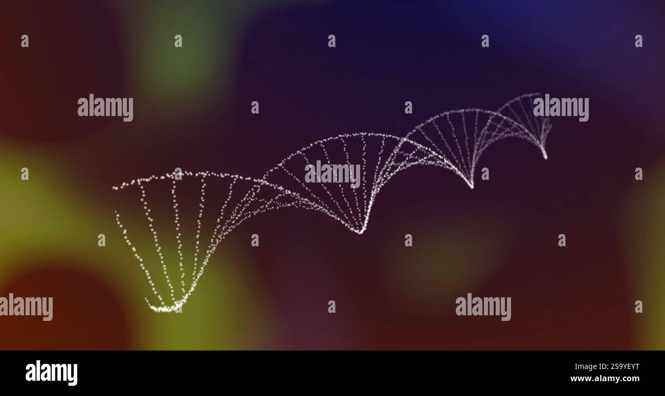 Image of colourful shapes over dna strand Stock Photo - Alamy