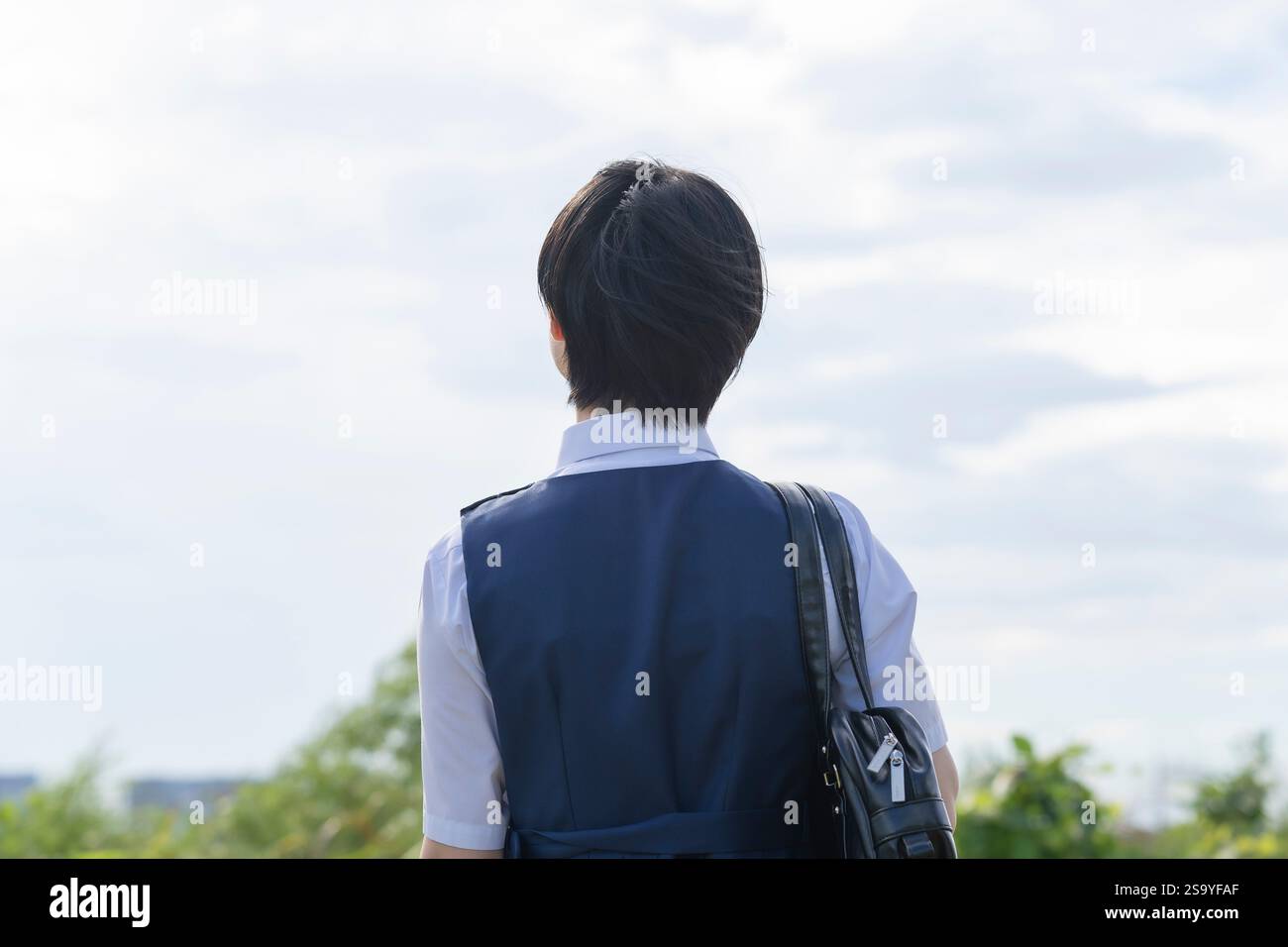 High school girls, back view Stock Photo - Alamy